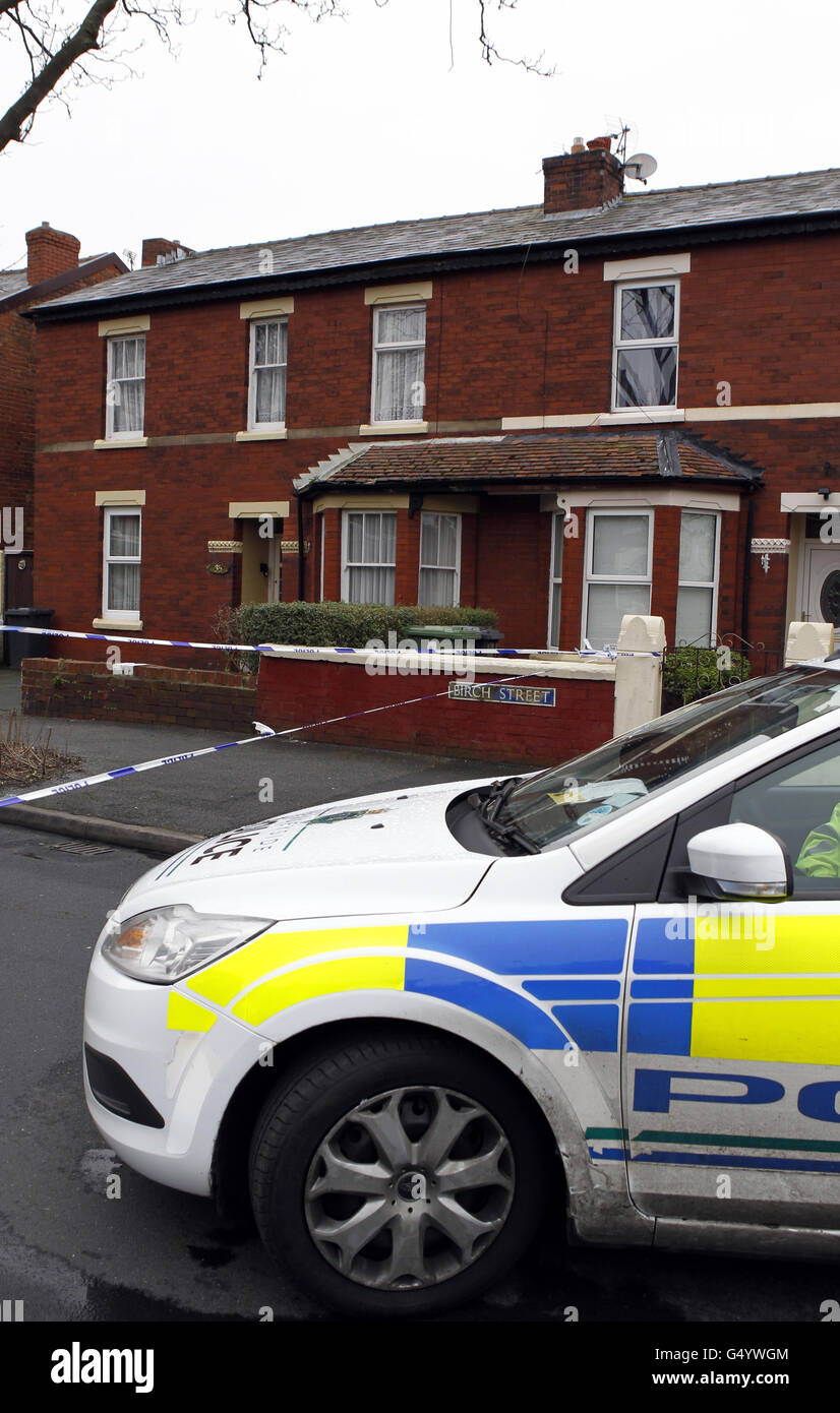 Police officers outside a house on birch street hi-res stock ...