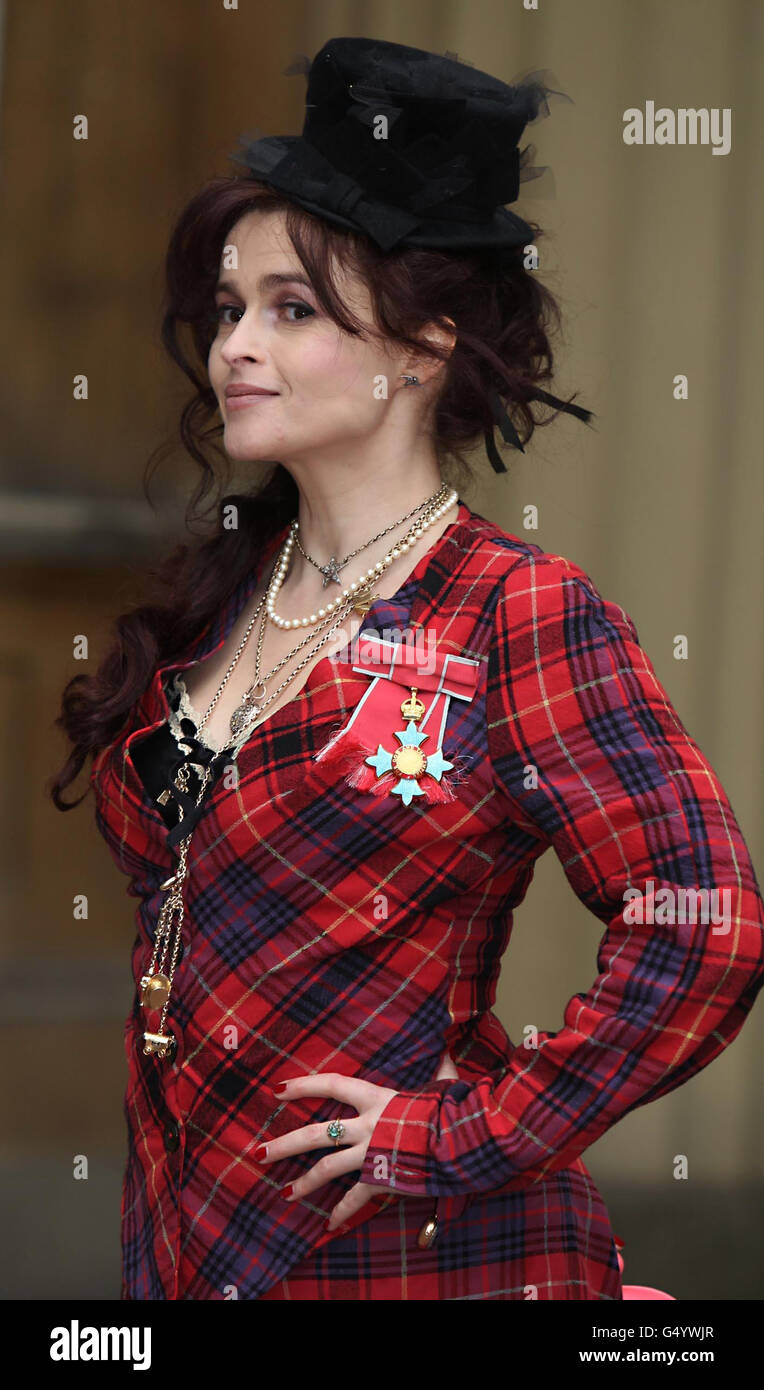 Helena Bonham Carter poses with her Commander of the British Empire ...