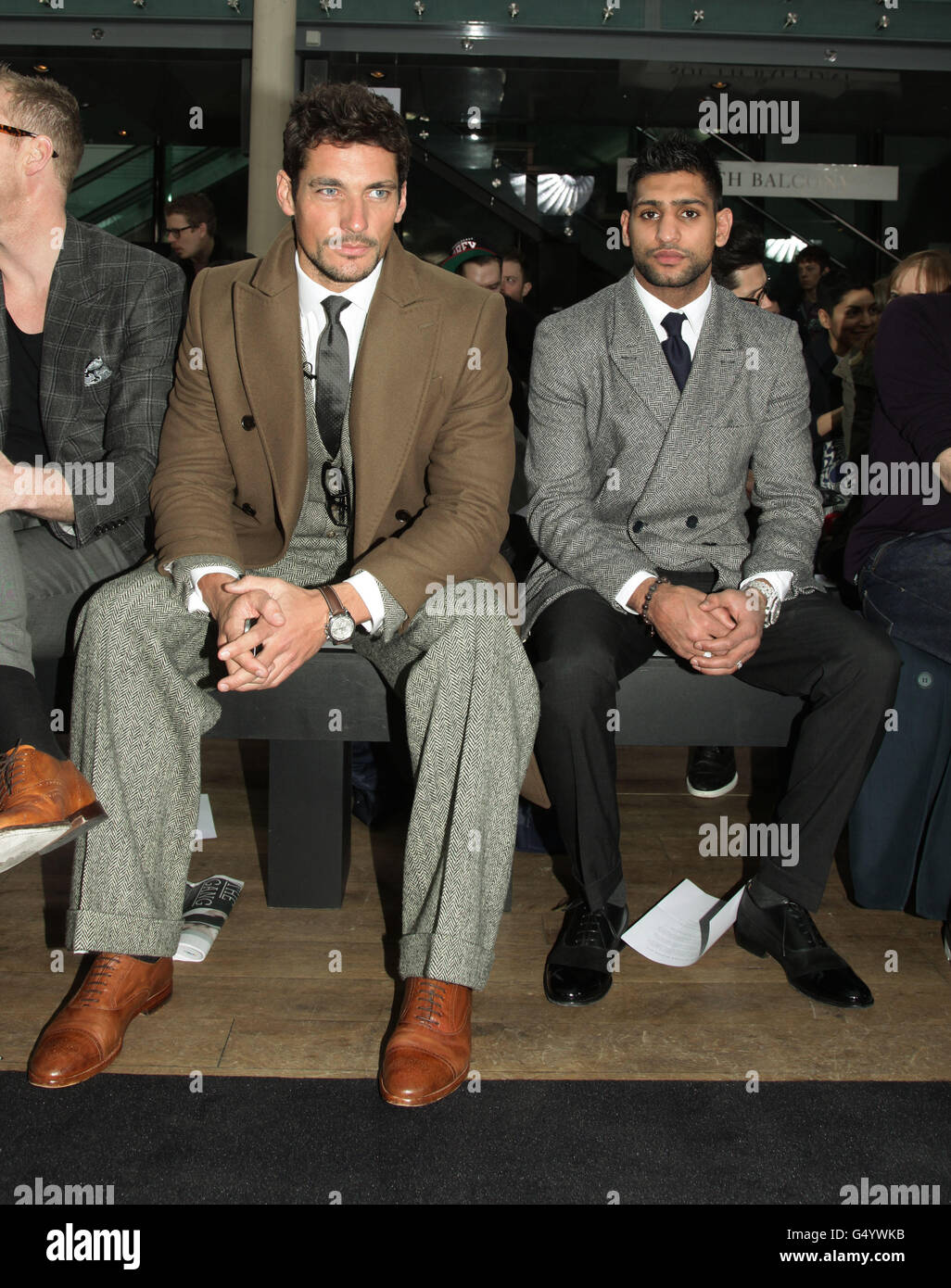 Amir Khan (right) and model David Gandy attending the TOPMAN Design ...