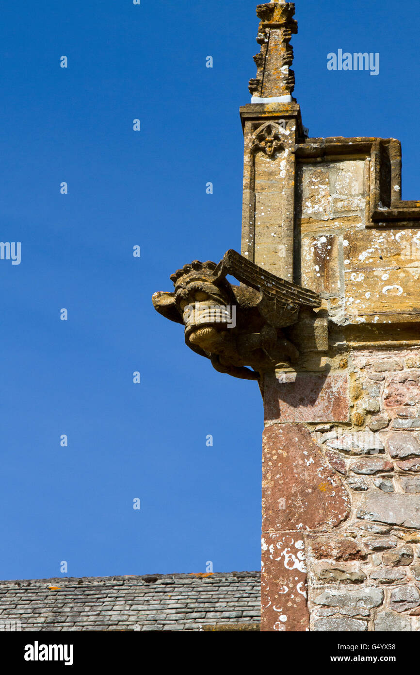 Stone grotesque on Halsway Manor Stock Photo - Alamy
