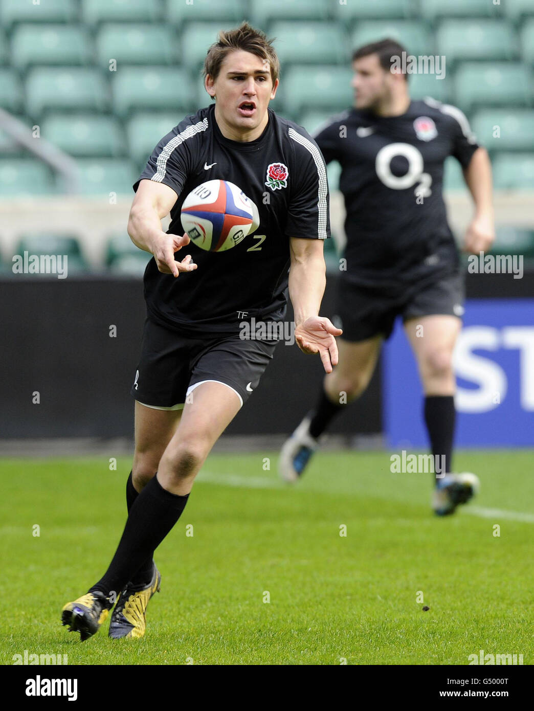 Englands toby flood captains run twickenham hi-res stock photography ...