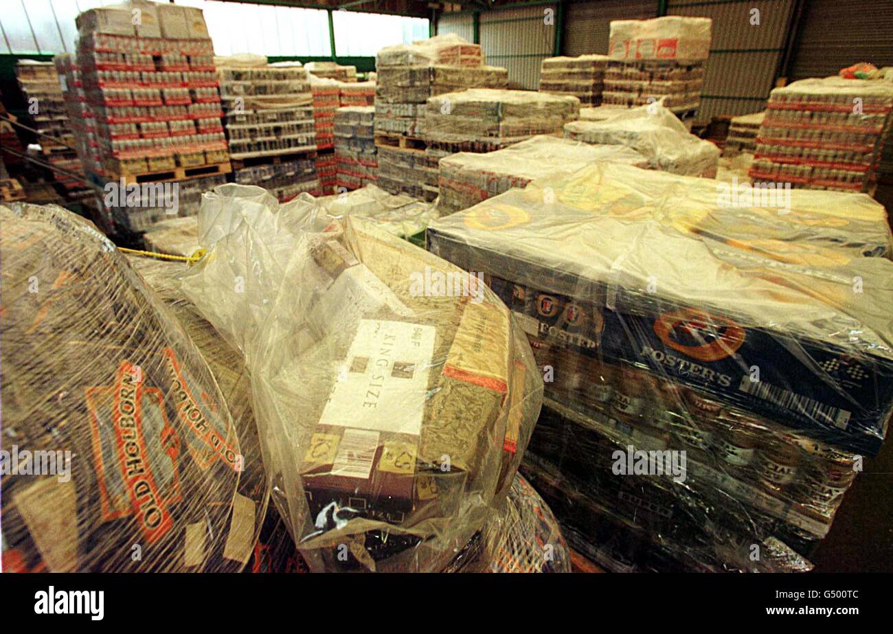 Customs confiscated tobacco Stock Photo - Alamy