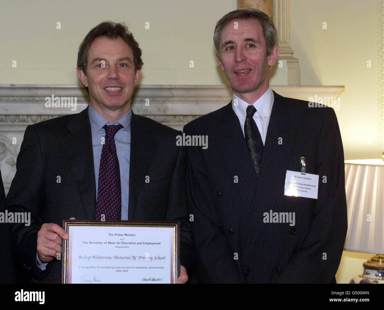 British Prime Minister Tony Blair with Jerry Constant of Bishop ...