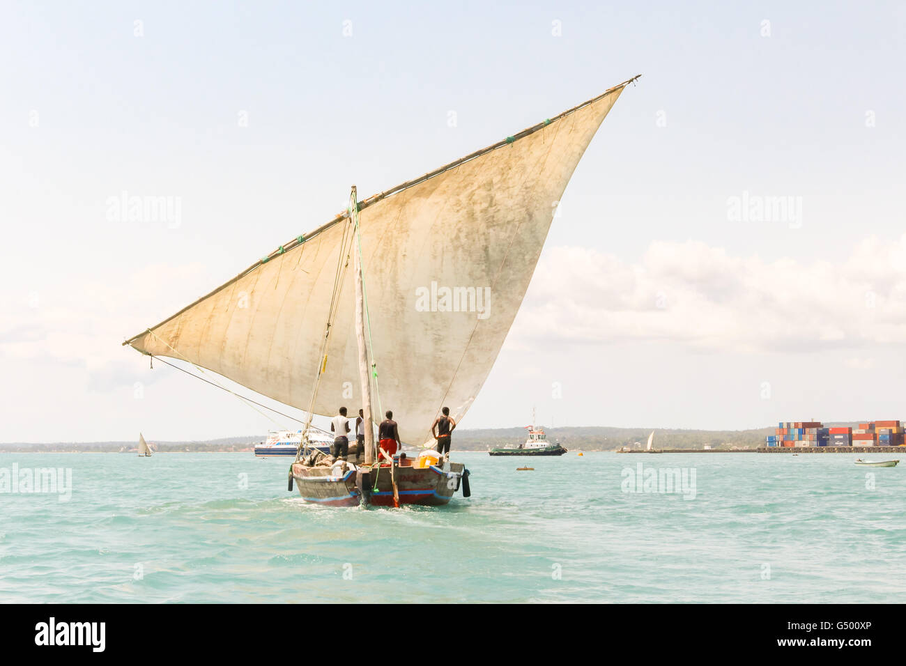 Tanzania, Zanzibar, Zanzibar City, Dhau trip to Prison Island Stock ...