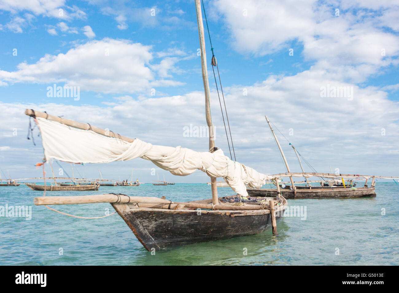 Tanzania, Zanzibar, Nungwi, Dhau ferries, Dhau construction Stock Photo ...