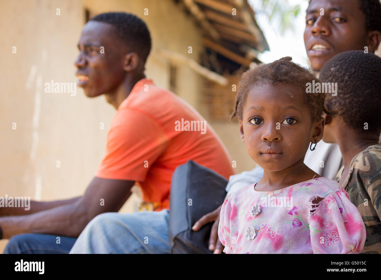 Tanzania, Zanzibar, Pemba Island, group of villagers, children, village ...