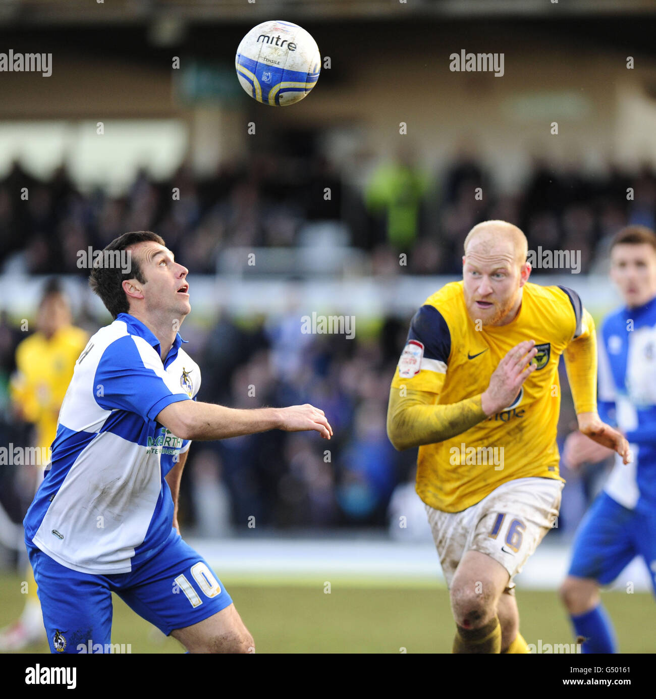 Bristol Rovers' Scott McGleish and Oxford United's Andrew Whing battle ...