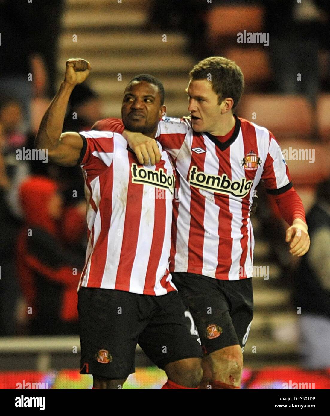 Sunderland's Craig Gardner (right) and Stephane Sessegnon (left ...
