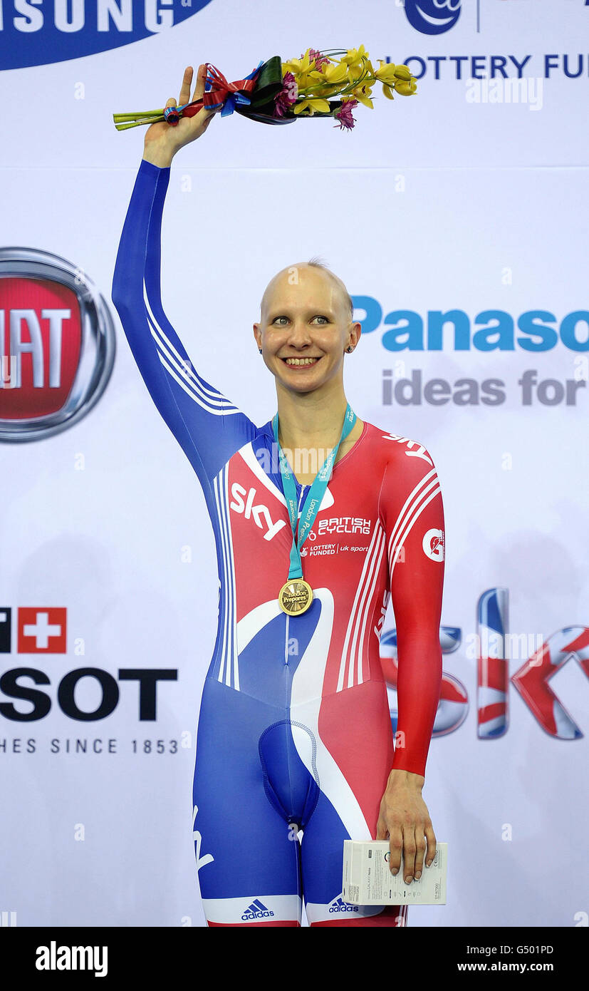 Great Britain's Joanna Rowsell celebrates Gold in the Pursuit during ...