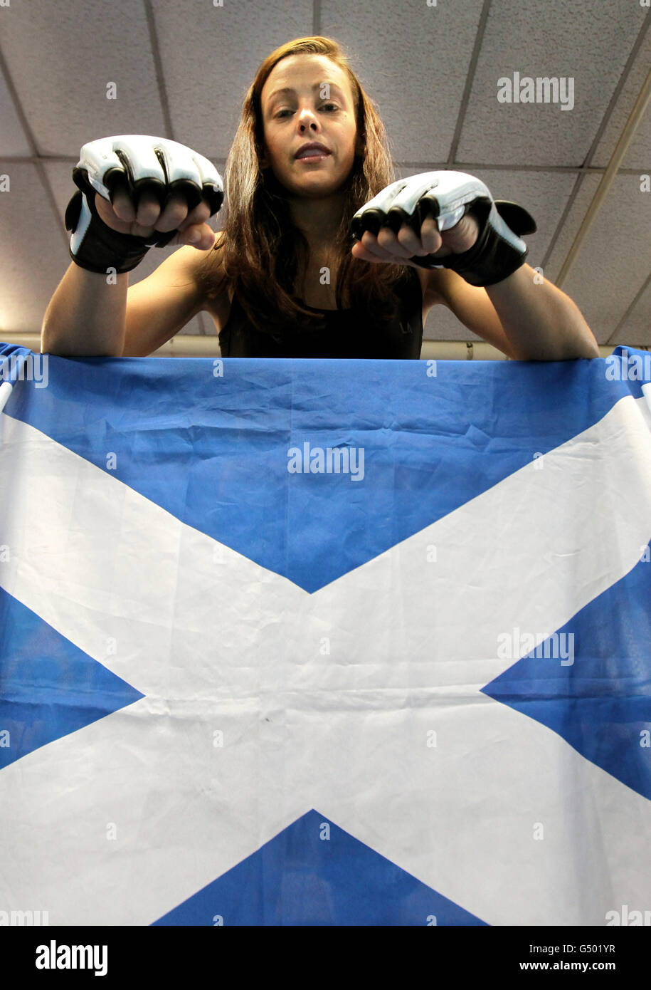 Female cage fighter Joanne 'JoJo' Calderwood during a training session ...