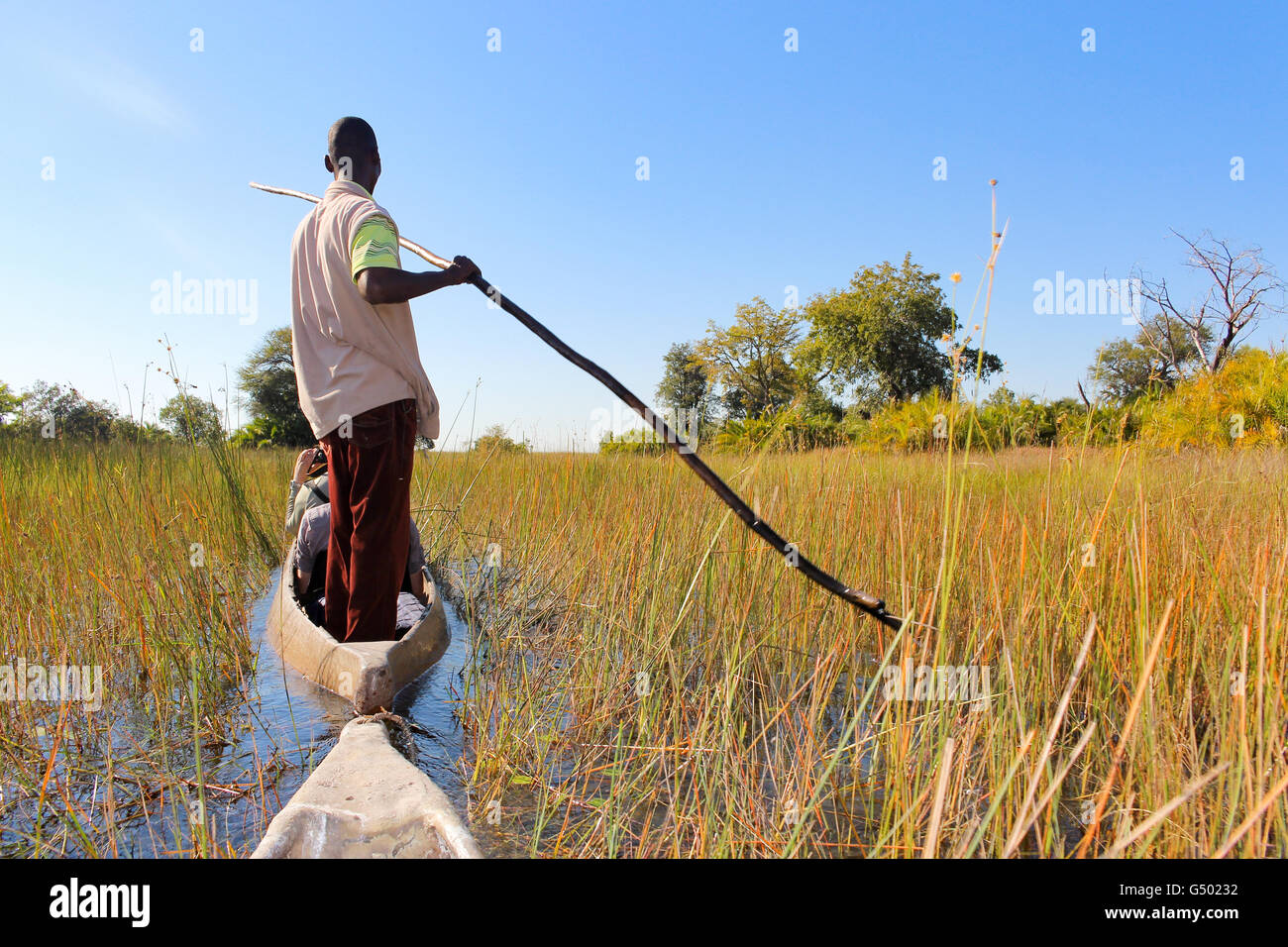 Botswana, Okavango Delta, Okavango Delta with the Mokoro, a Mokoro is ...