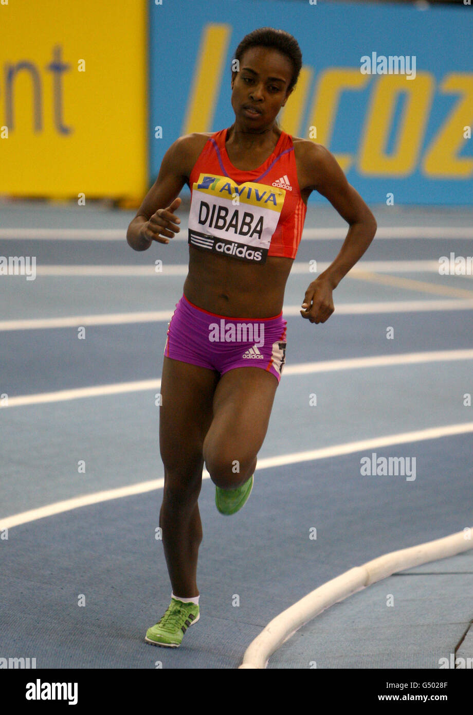 Ethiopia's Genzebe Dibaba competes in the Women's 1500 meters during ...