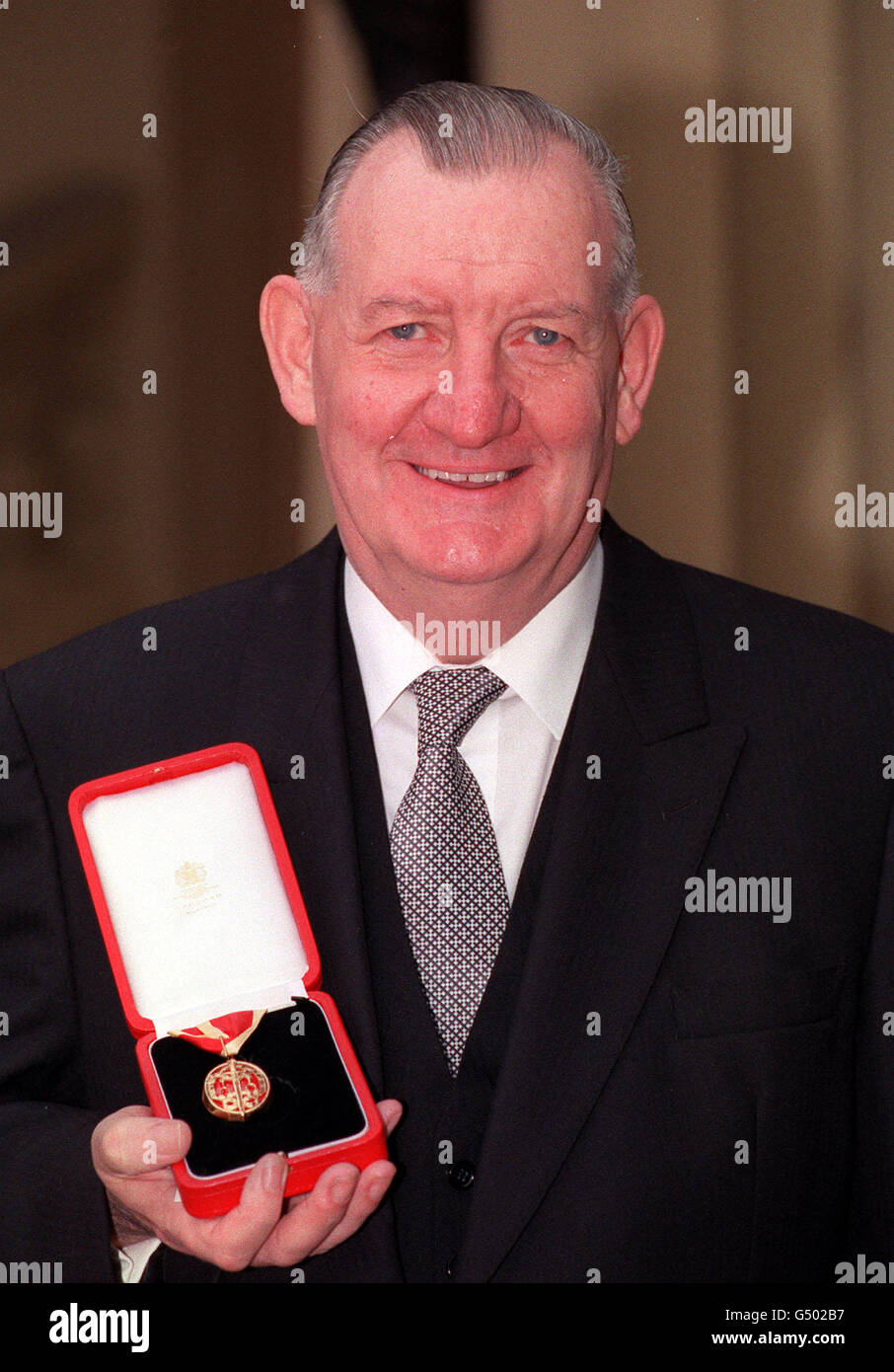 Former British Aerospace chairman Sir Roland Smith after receiving his ...