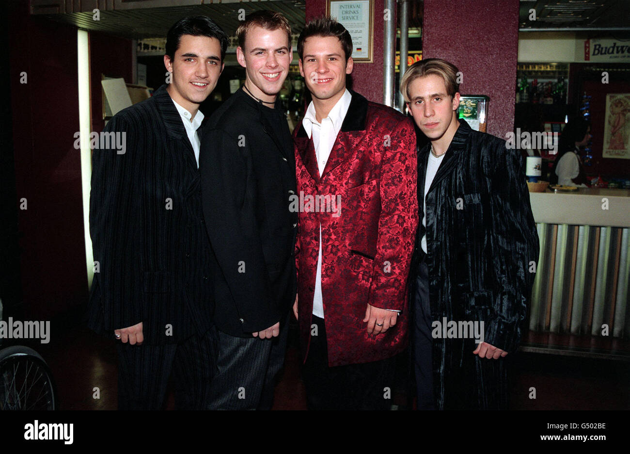 The male group "Upside Down" inside Planet Hollywood, Piccadilly ...