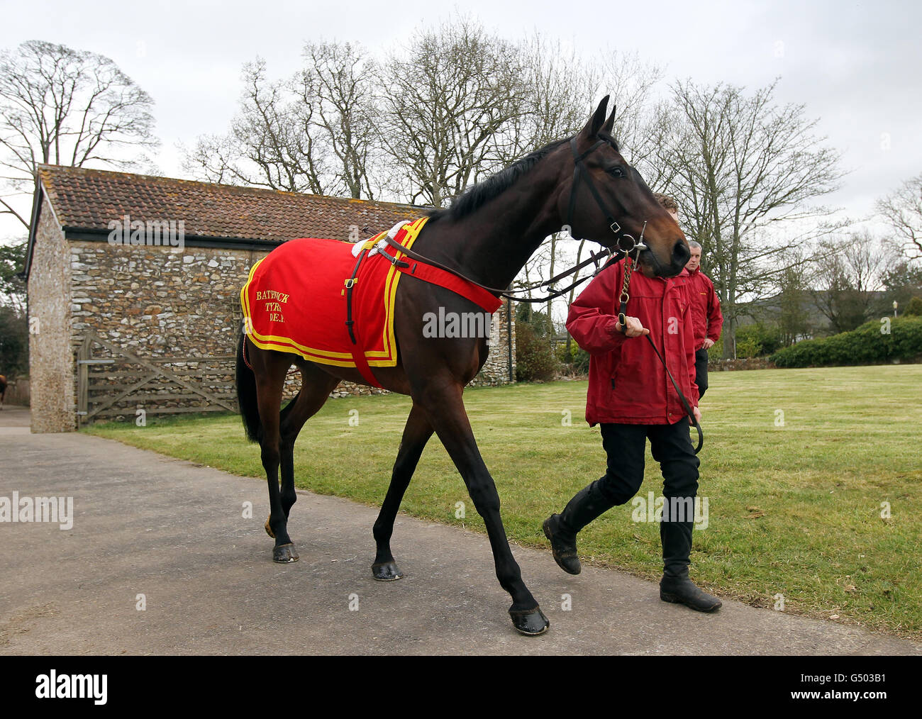 Horse Racing - David Pipe Stable Visit. Kazlian is paraded during a ...