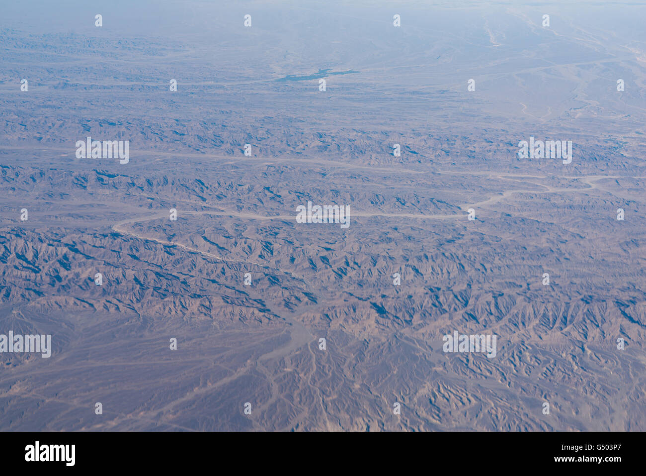 Iran, Sistan Va Baluchestan, Saravan, view from the plane Stock Photo ...