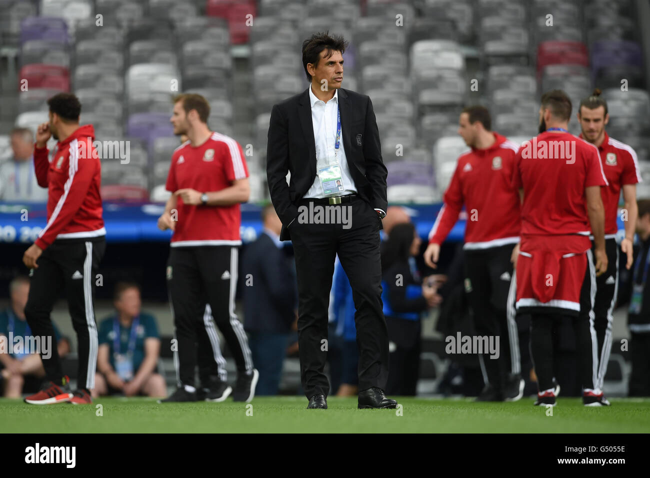 Wales manager Chris Coleman during the walk about at the Stadium ...