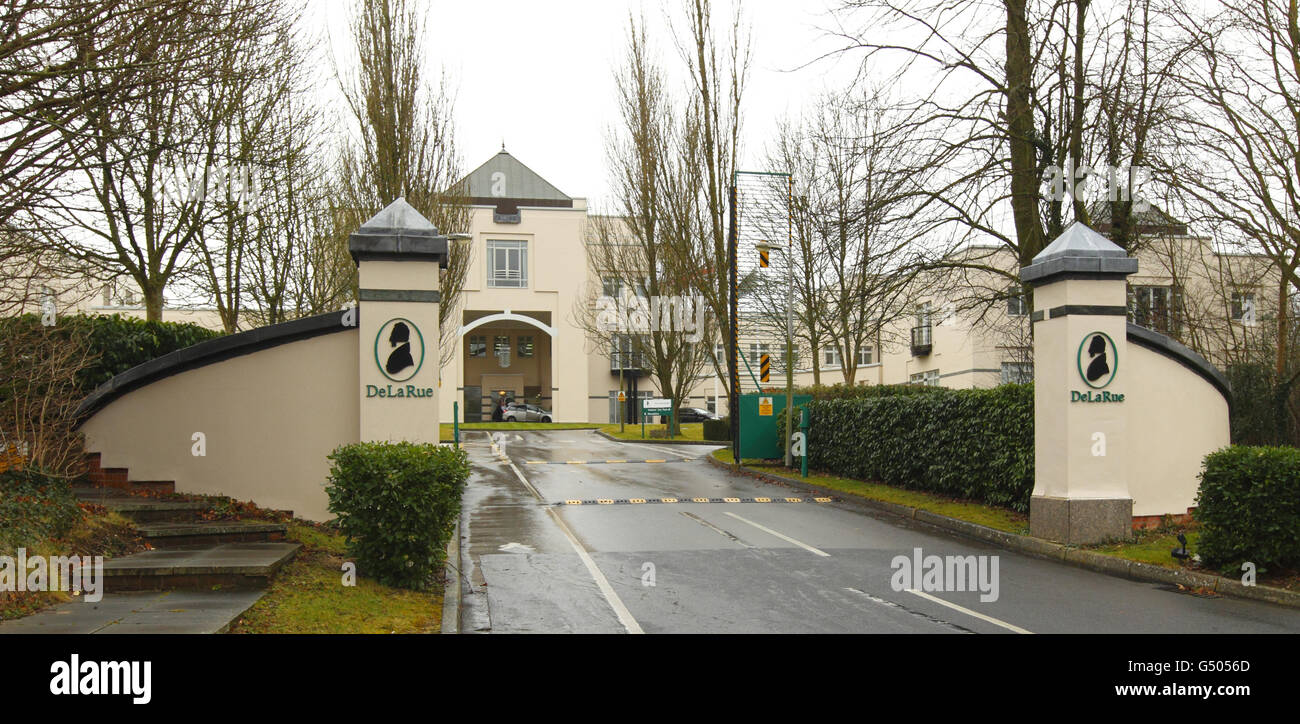 General view of the headquarters of De La Rue in Basingstoke, Hampshire ...