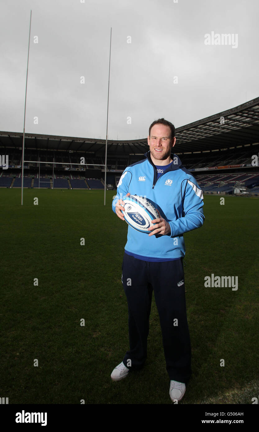 Scotlands graeme morrison press conference murrayfield hi-res stock ...
