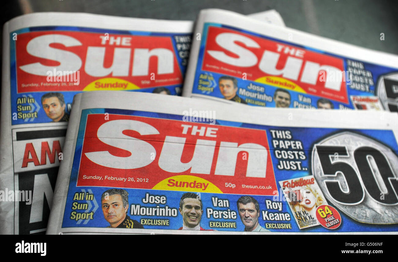 New Sunday Sun tabloid Stock Photo - Alamy