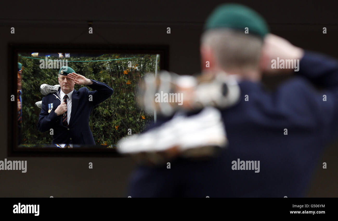 Former Royal Marine Graham Jones at his home in Chester. One of the ...