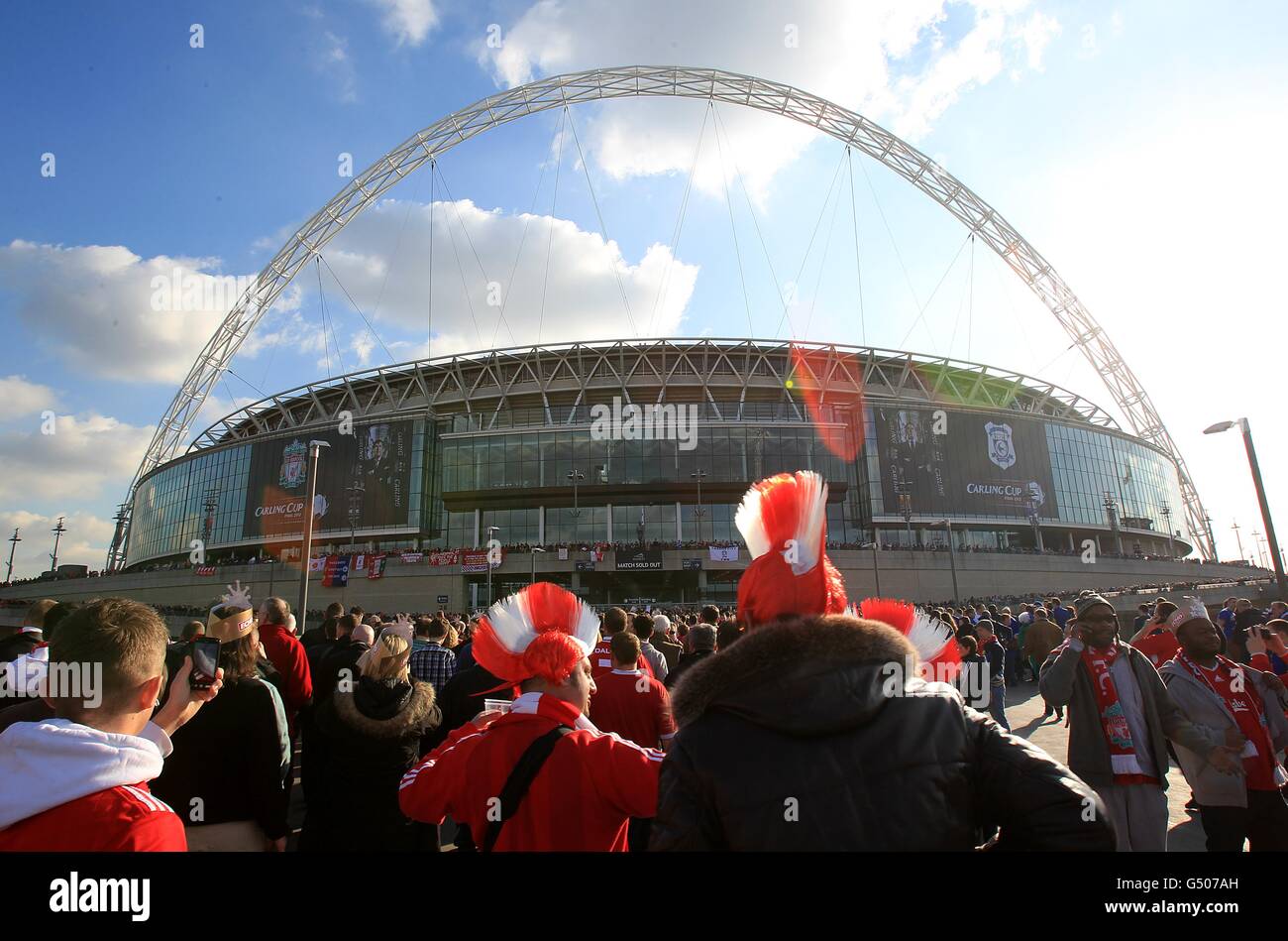 Liverpool Fans Outside Wembley Stadium High Resolution Stock ...