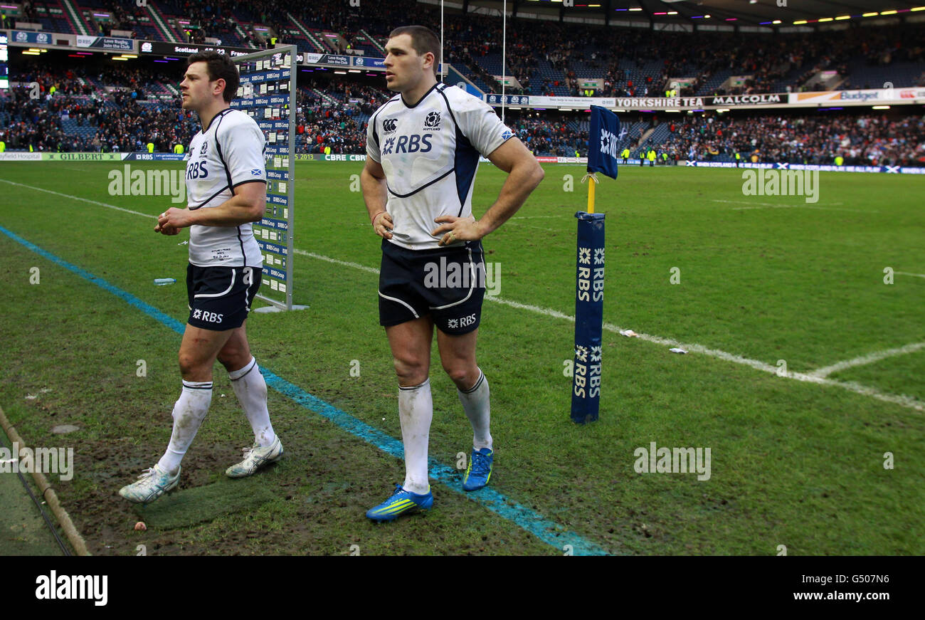 Scotland's Nick de Luca and Sean Lamont after during the RBS 6 Nations ...