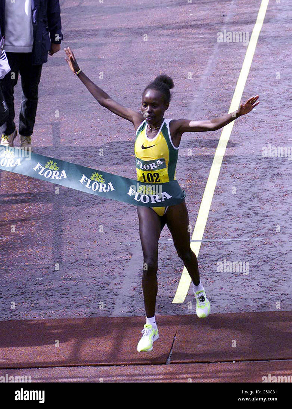 Kenya's Tegla Loroupe, the world's fastest women marathon runner, takes ...