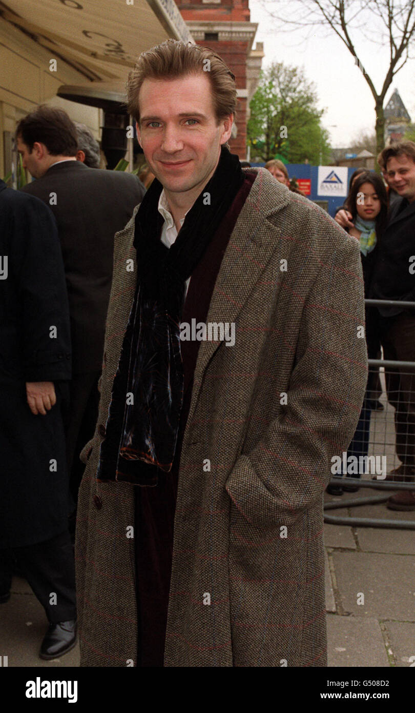 Actor ralph fiennes arriving at screen on the hill hi-res stock ...