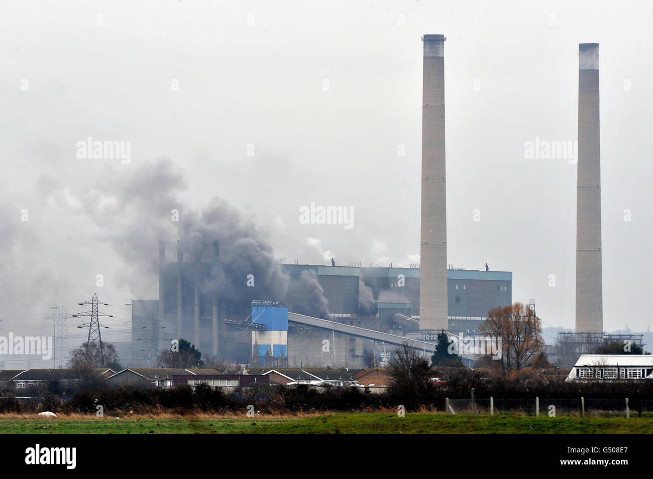 Power station fire Stock Photo - Alamy