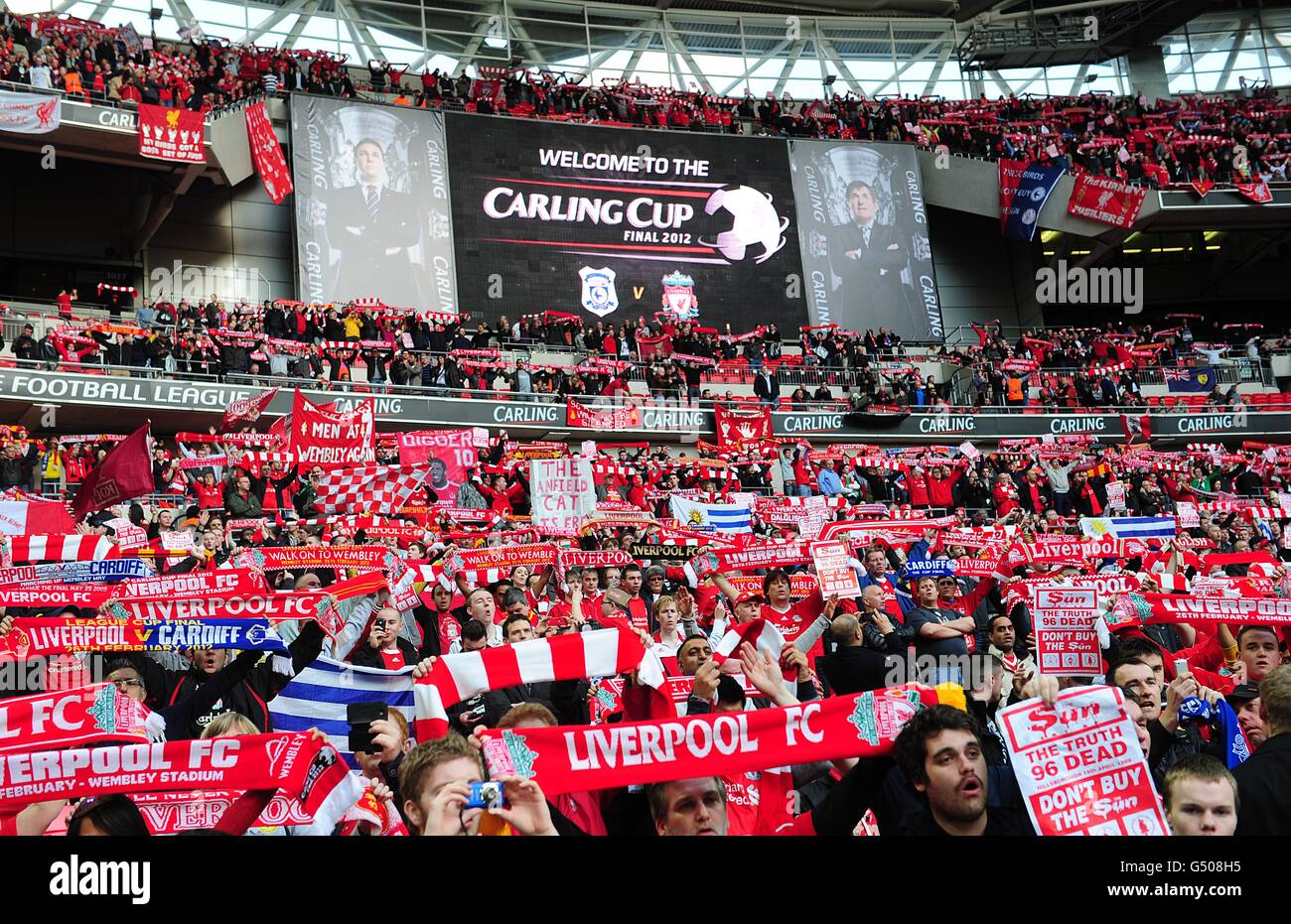 Liverpool stadium big screen hi-res stock photography and images - Alamy