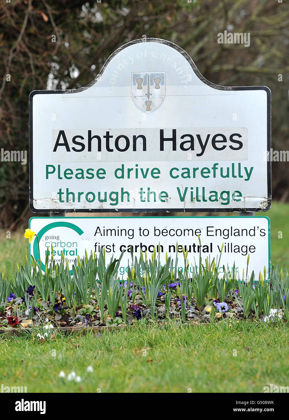 Ashton Hayes sign Stock Photo - Alamy