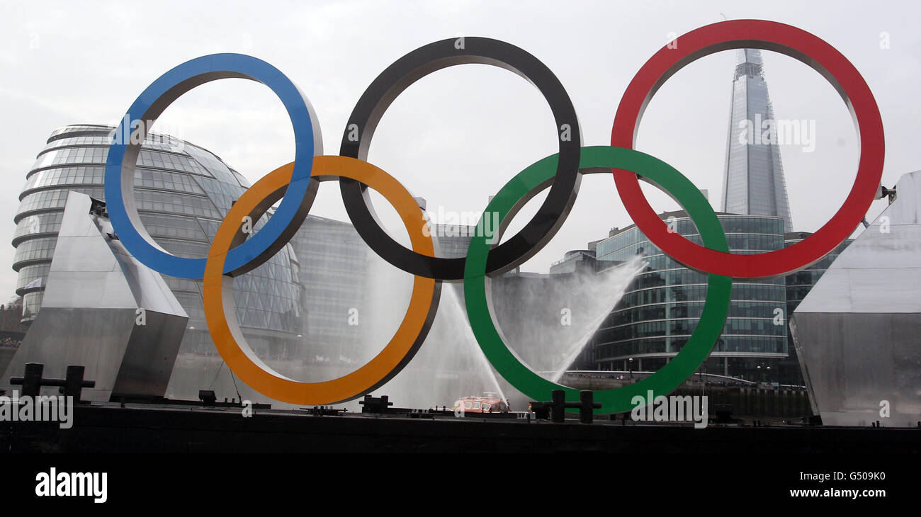Giant Olympic rings Stock Photo - Alamy