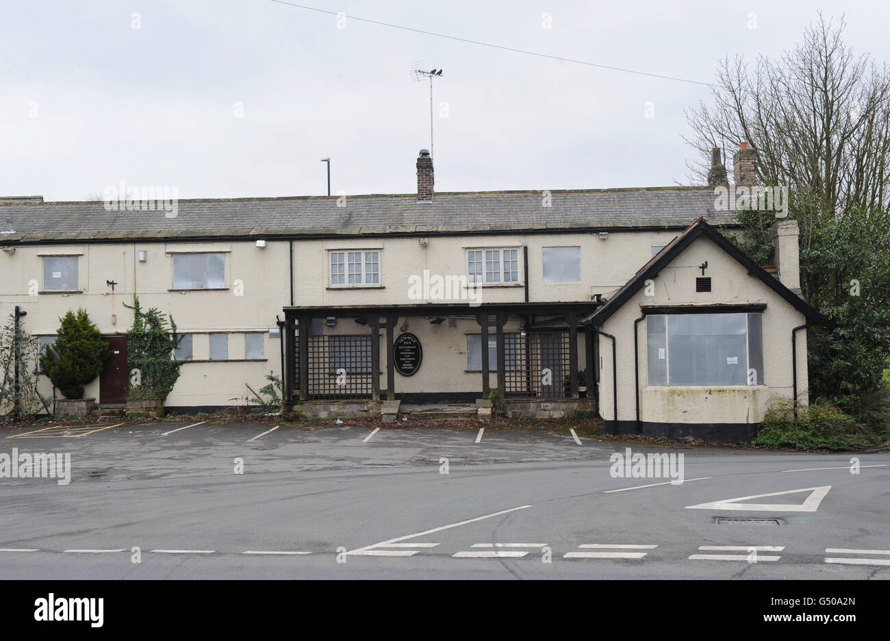 A general view of the derelict Old Star Inn pub at Collingham, Leeds ...