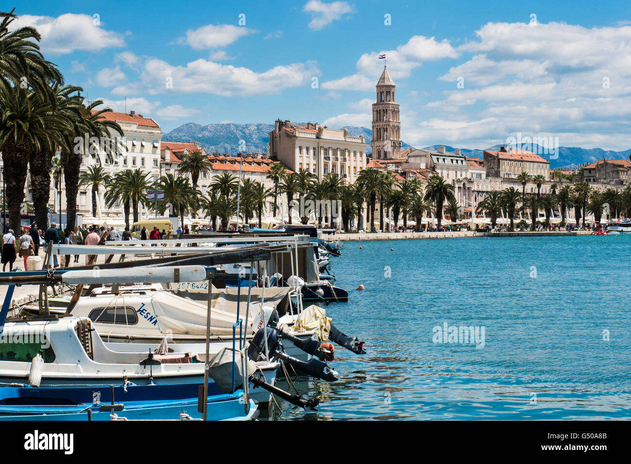 The Sea Front Esplanade, Split, Croatia, Dalmatian Coast Stock Photo ...