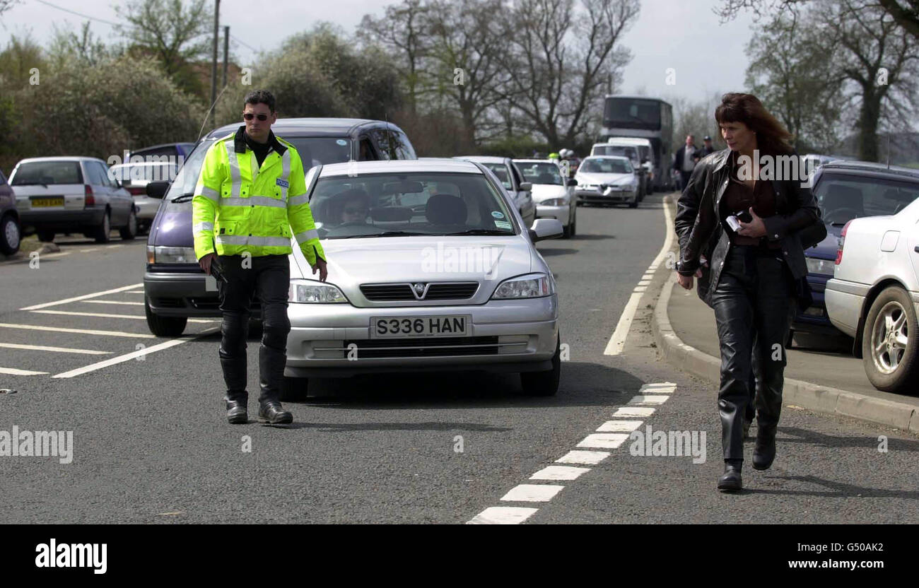 Police close the A43, three miles from Silverstone race circuit, as ...