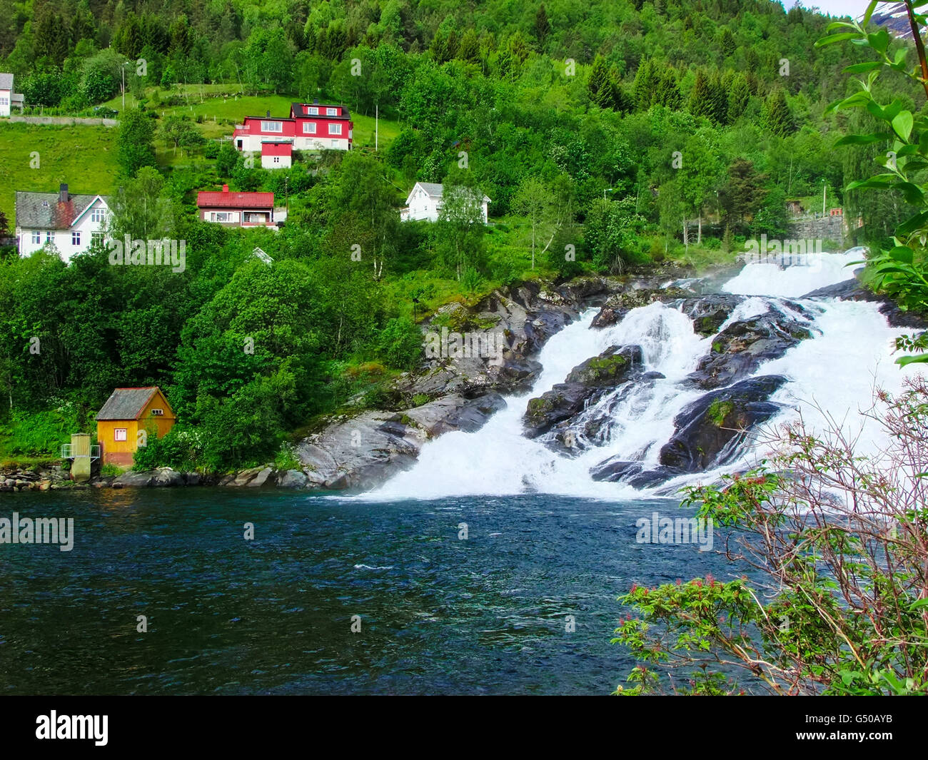 Balestrand beautiful township Stock Photo - Alamy