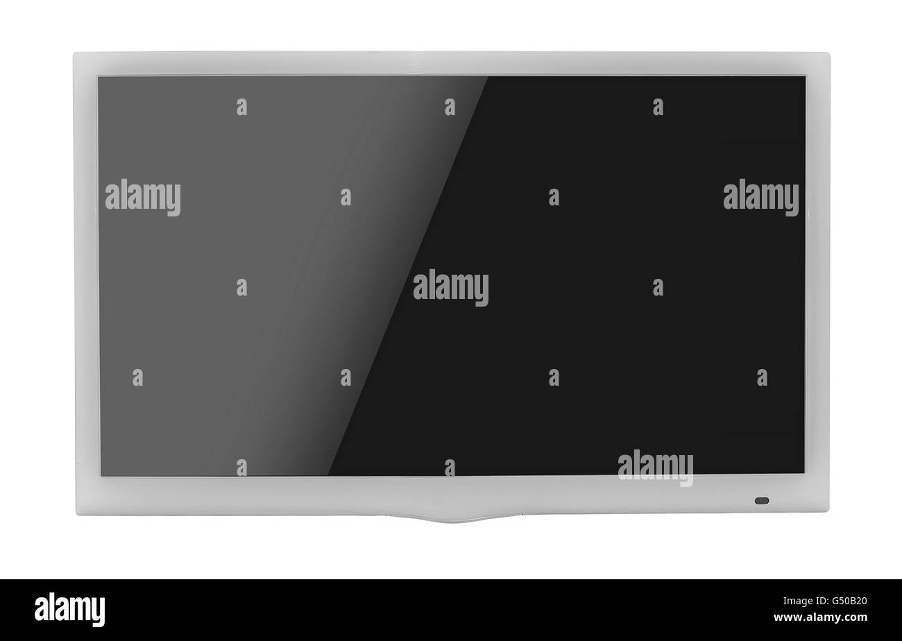 White blank flat screen TV set, isolated on white background Stock ...