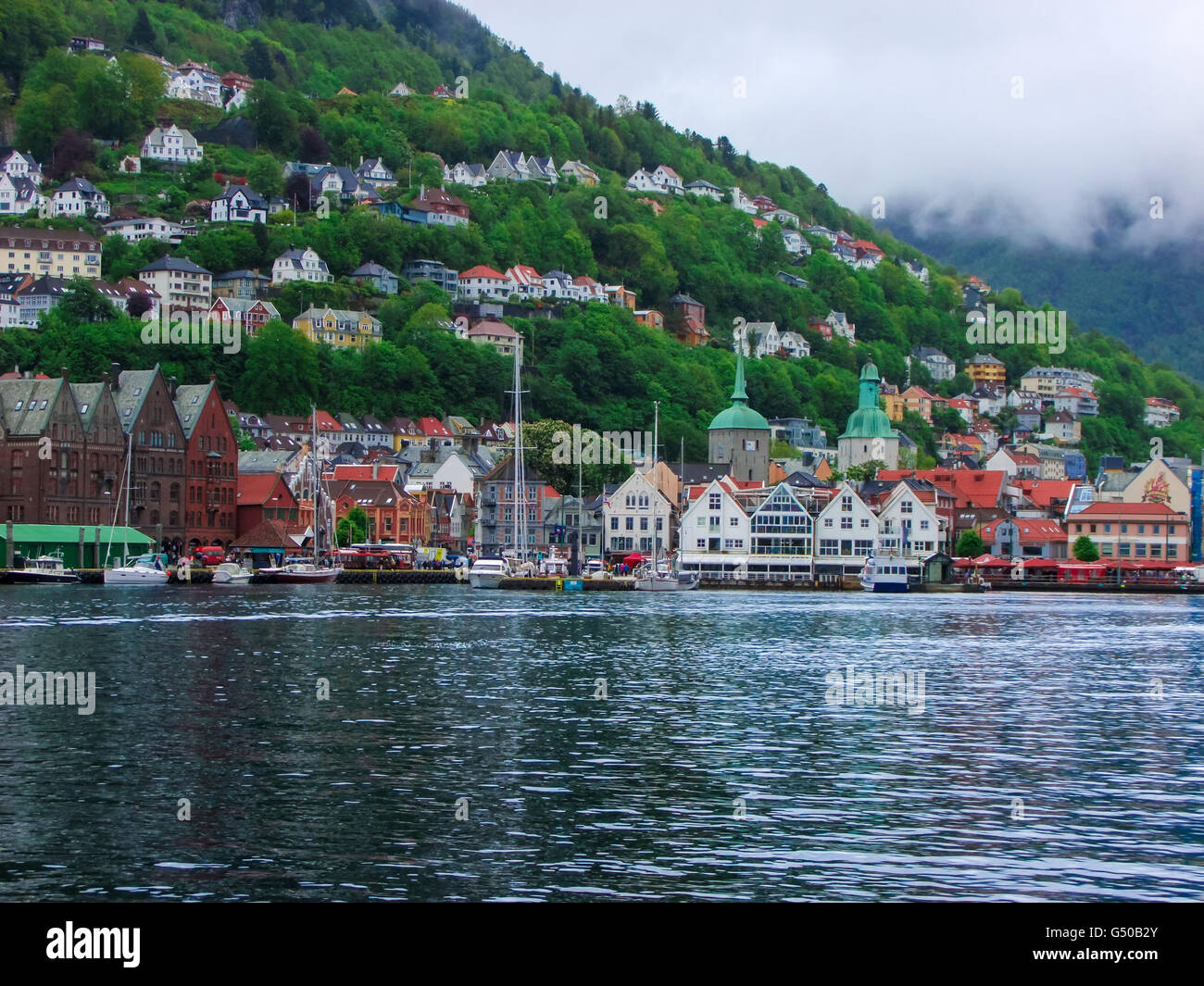 Bergen city scenery. Norway second largest city Stock Photo - Alamy