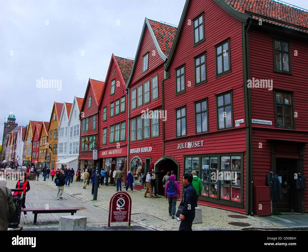 The Hanseatic buildings of Bryggen, Bergen city, Norway. Buildings that ...