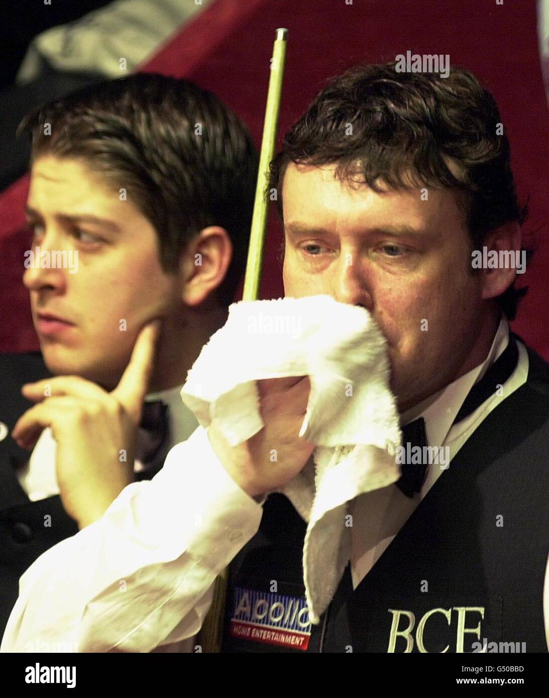 Snooker globe cue bow tie waistcoat wiping face jimmy white hi-res ...