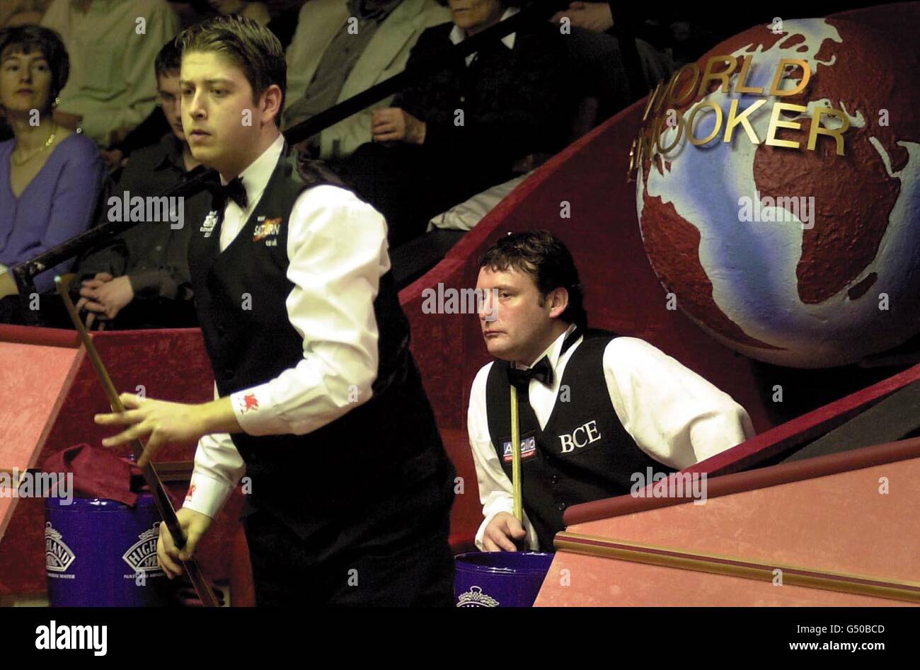 Sport snooker watching bow tie cue waistcoat jimmy white hi-res stock ...