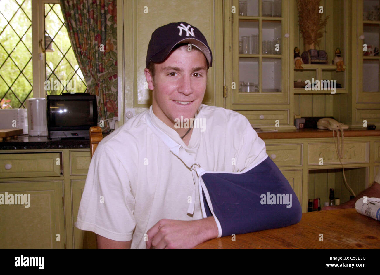 Car crash victim Robert Laird at his home in Chobham, Surrey. He was ...
