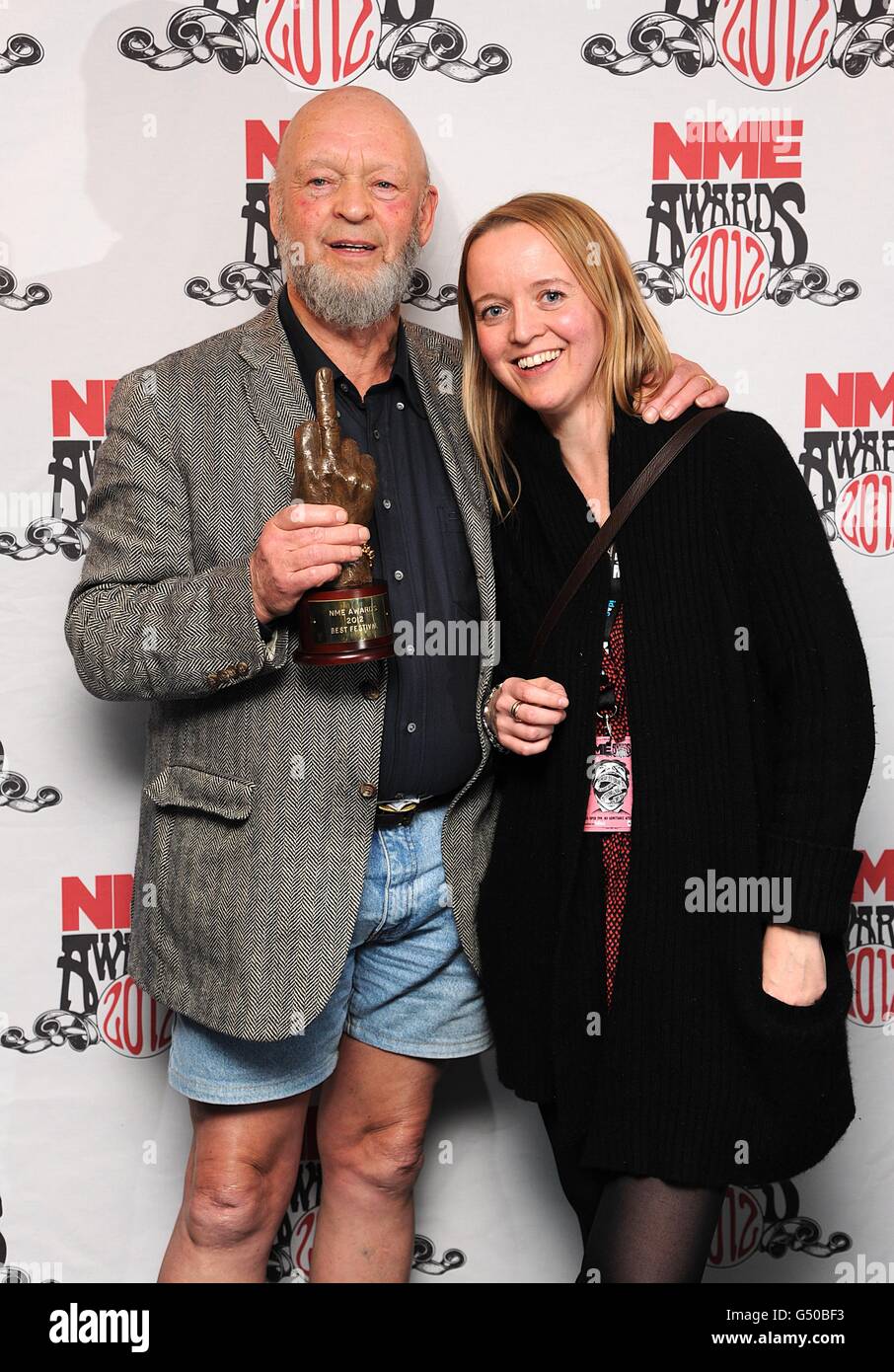 Founder of the Glastonbury Festival Michael Eavis and his daughter ...