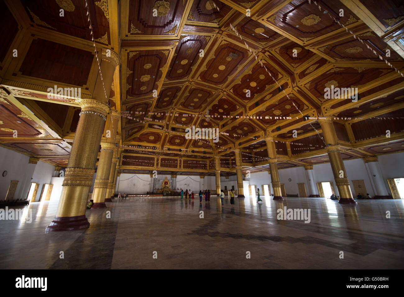 Hall of Atumashi Buddhist Monastery, Mandalay, Mandalay Region, Myanmar ...