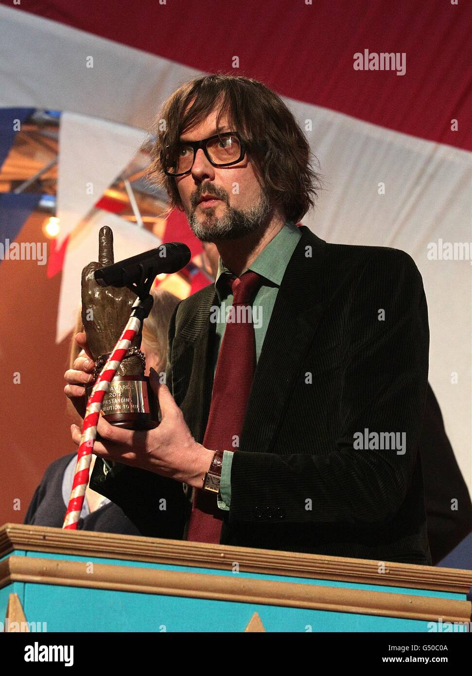 Jarvis Cocker of Pulp colects the Outstanding Contribution award on ...