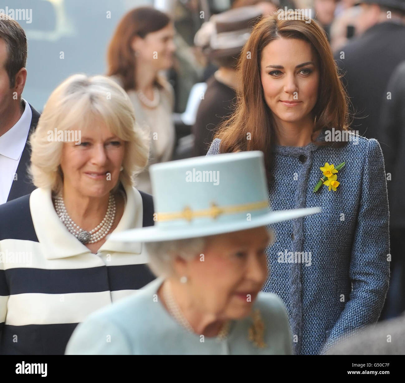 Duchess cornwall duchess cambridge arrive visit fortnum mason in london ...