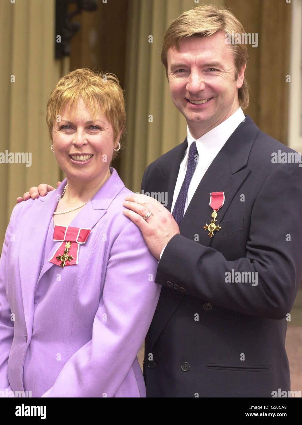 Olympic ice skaters jayne torvill and christopher dean with their mbes ...