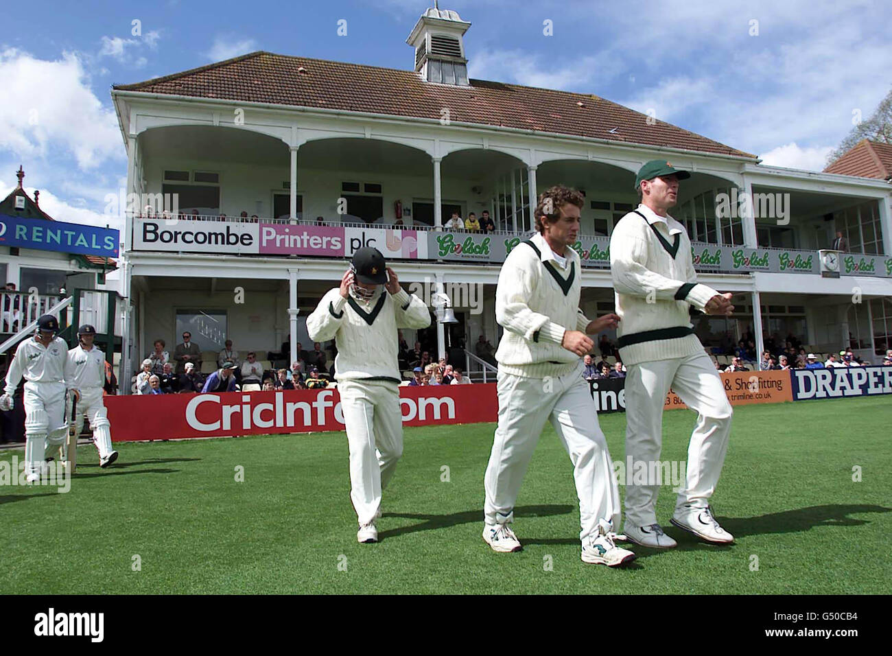 The Zimbabwean tourists walking onto the Southampton pitch for their ...
