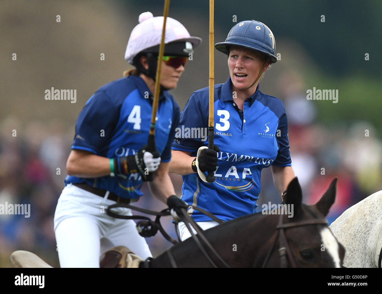 Olympic Legends' Zara Tindall (right) and Victoria Pendleton during the ...